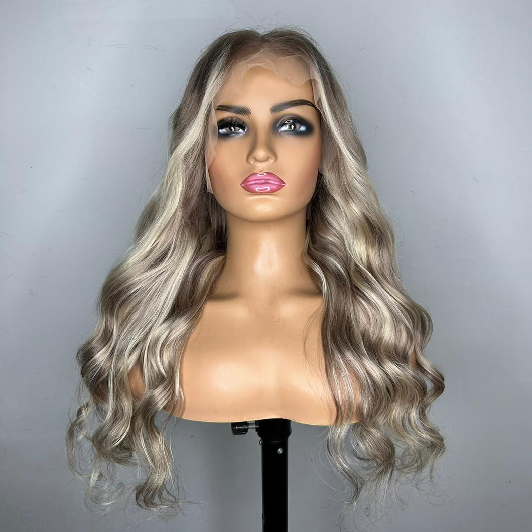 24" long human hair wig - Loose wave hair wig - 130% density wig